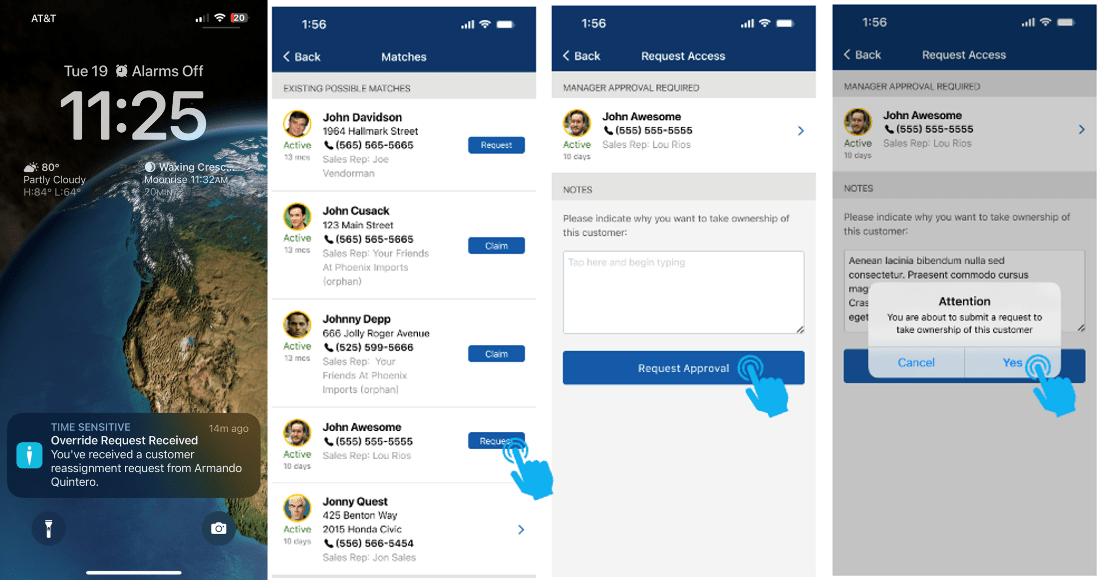 Mobile Manager Override